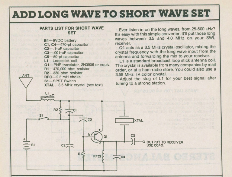 Adding Long Wave To A Shortwave Set | PDF