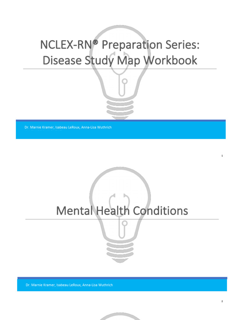 Study Map Book Mental Health Disorders | PDF | Major Depressive ...