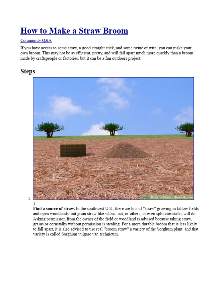 How To Make A Straw Broom | PDF