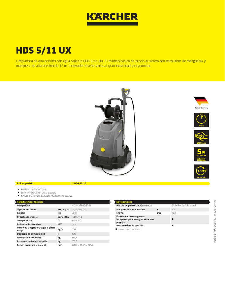 Hidrolavadora HDS 5 11 UX | PDF