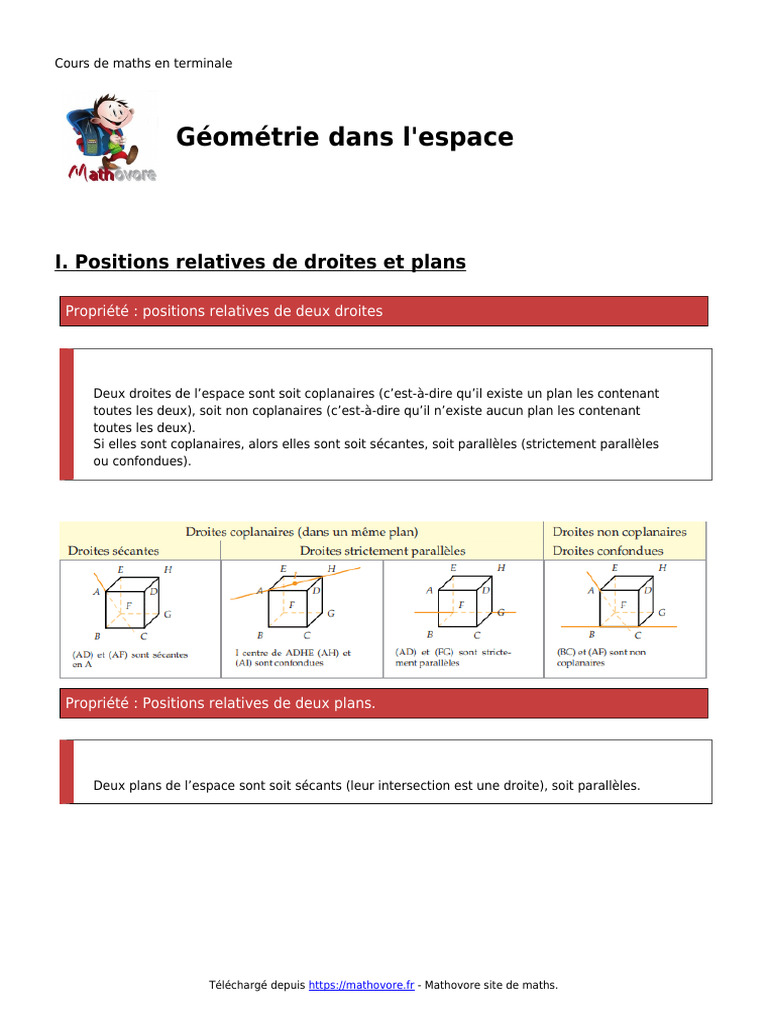 geometrie-dans-l-espace-cours-de-maths-en-terminale-664 | PDF
