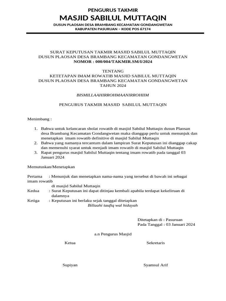 SK Imam Rowatib | PDF