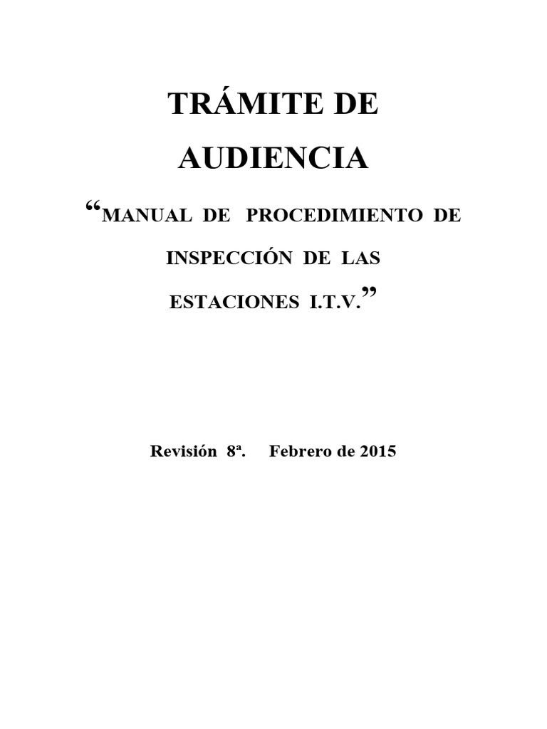 Manual Itv Febrero2015 | PDF