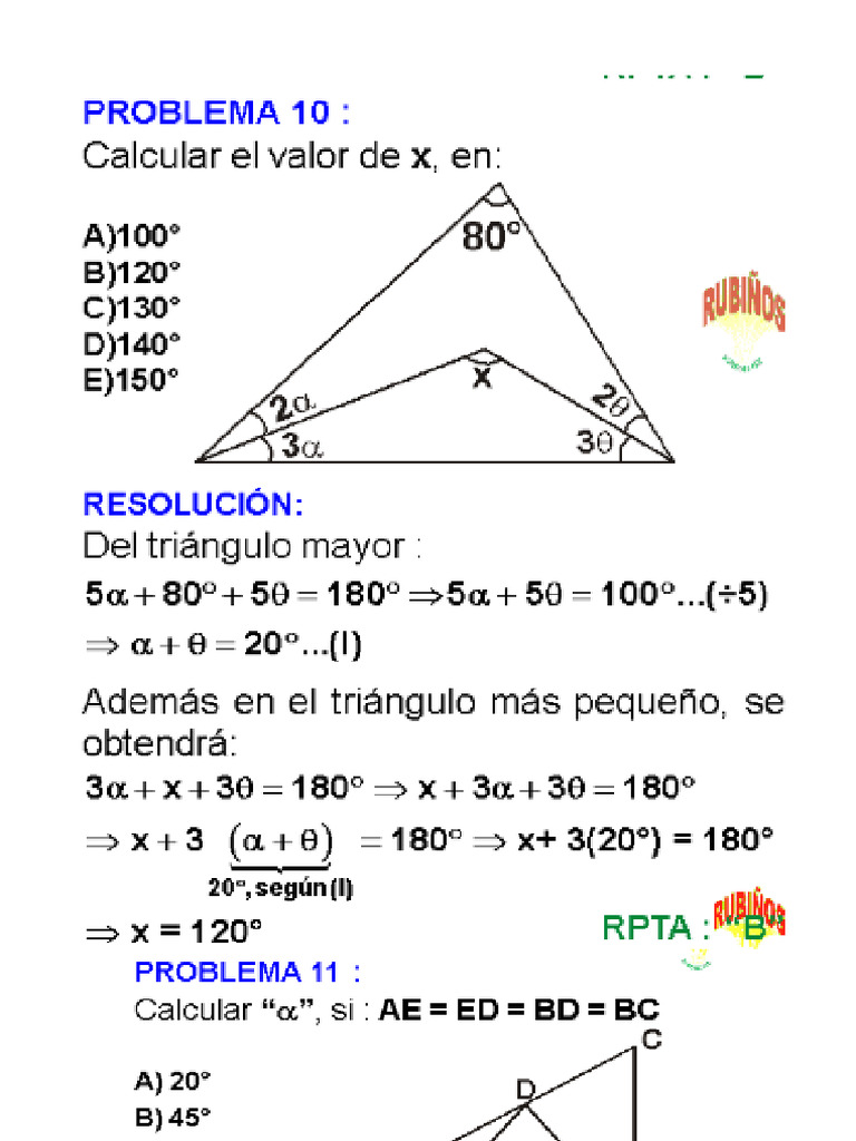 EJERCICIOS DE TRIANGULOS 2 | PDF