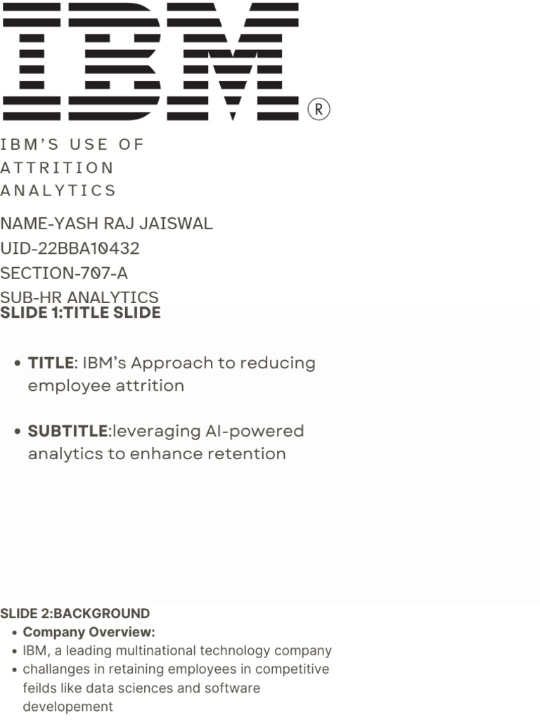 Ibm's Use of Attrition Analytics | PDF