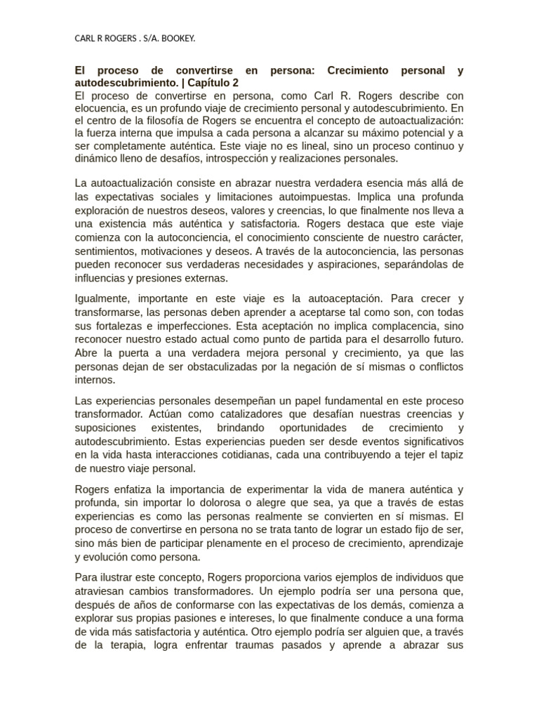 El Proceso de Convertirse en Persona | PDF