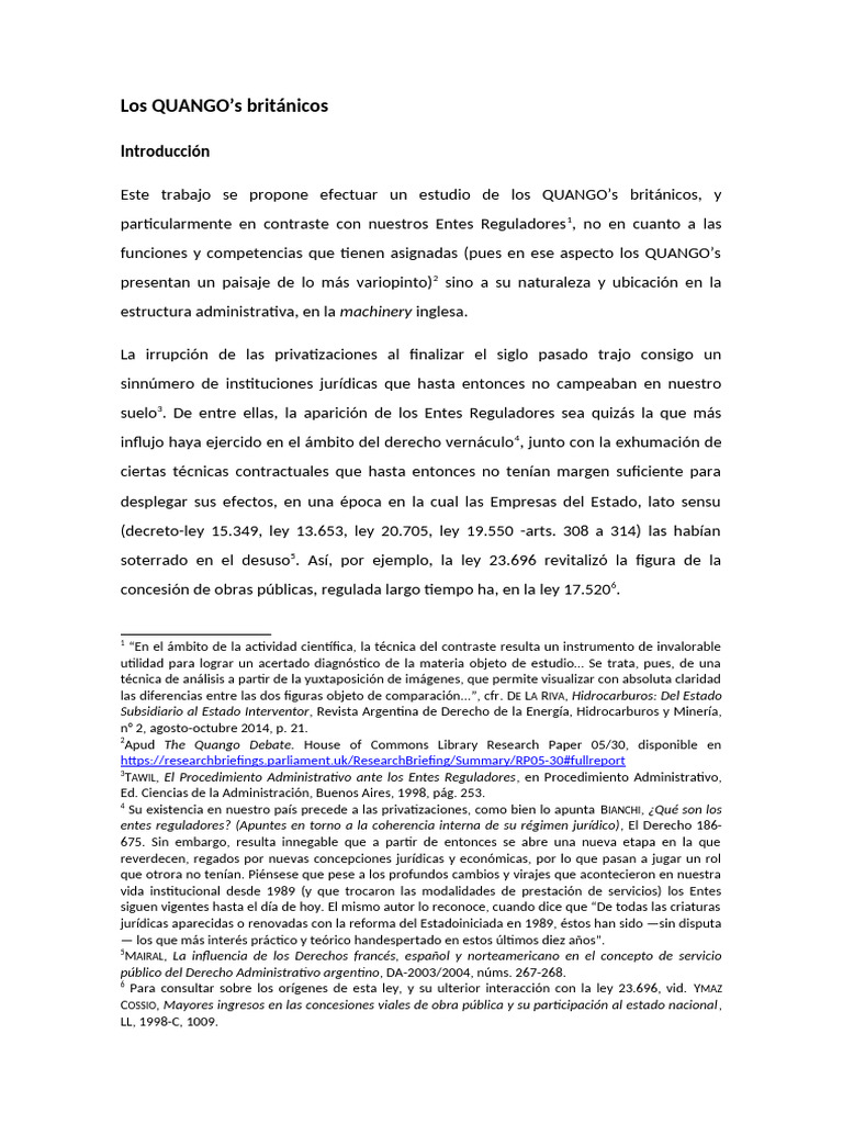 Los Quangos Britanicos | PDF | Estado (política) | Finanzas y dinero