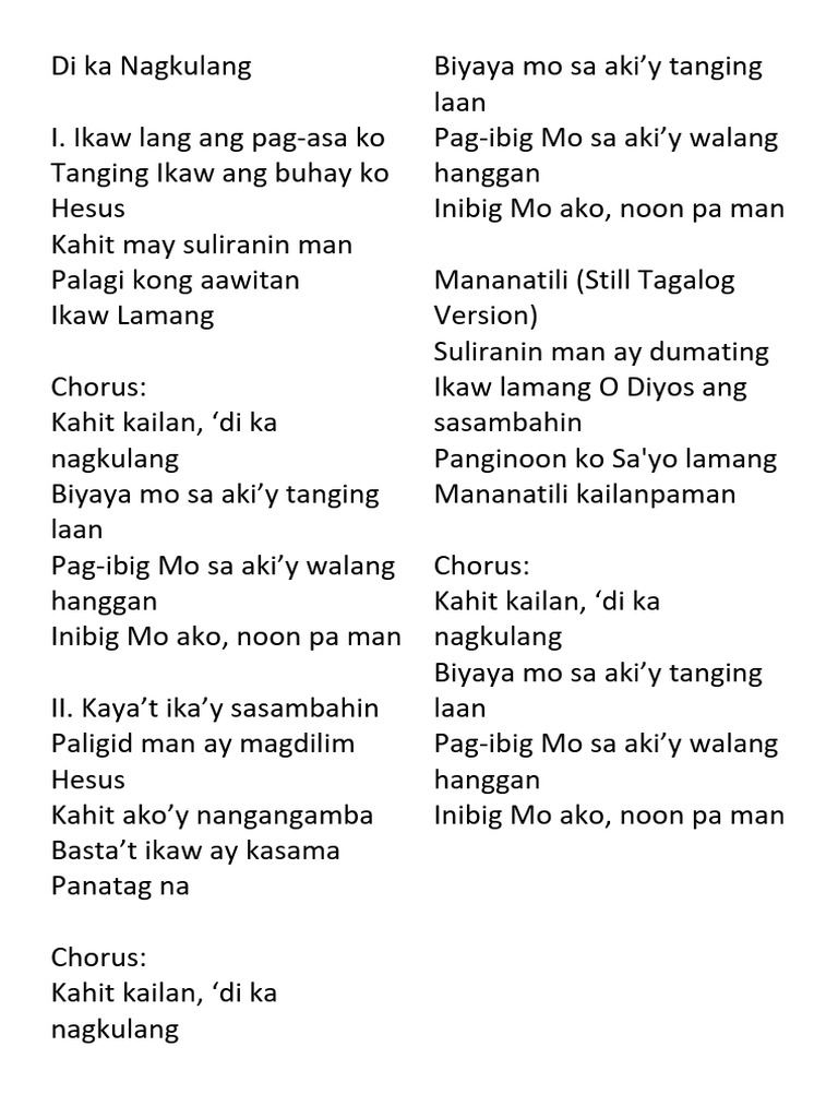 Di Ka Nagkulang | PDF