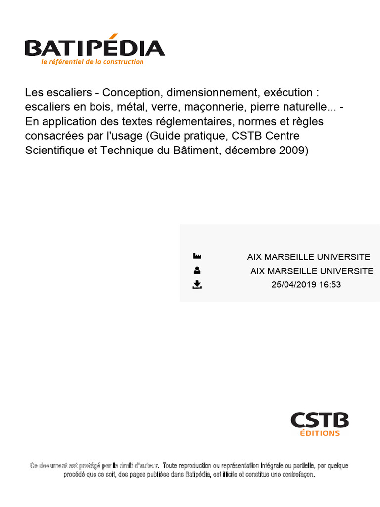 CSTB ESCALIER | PDF
