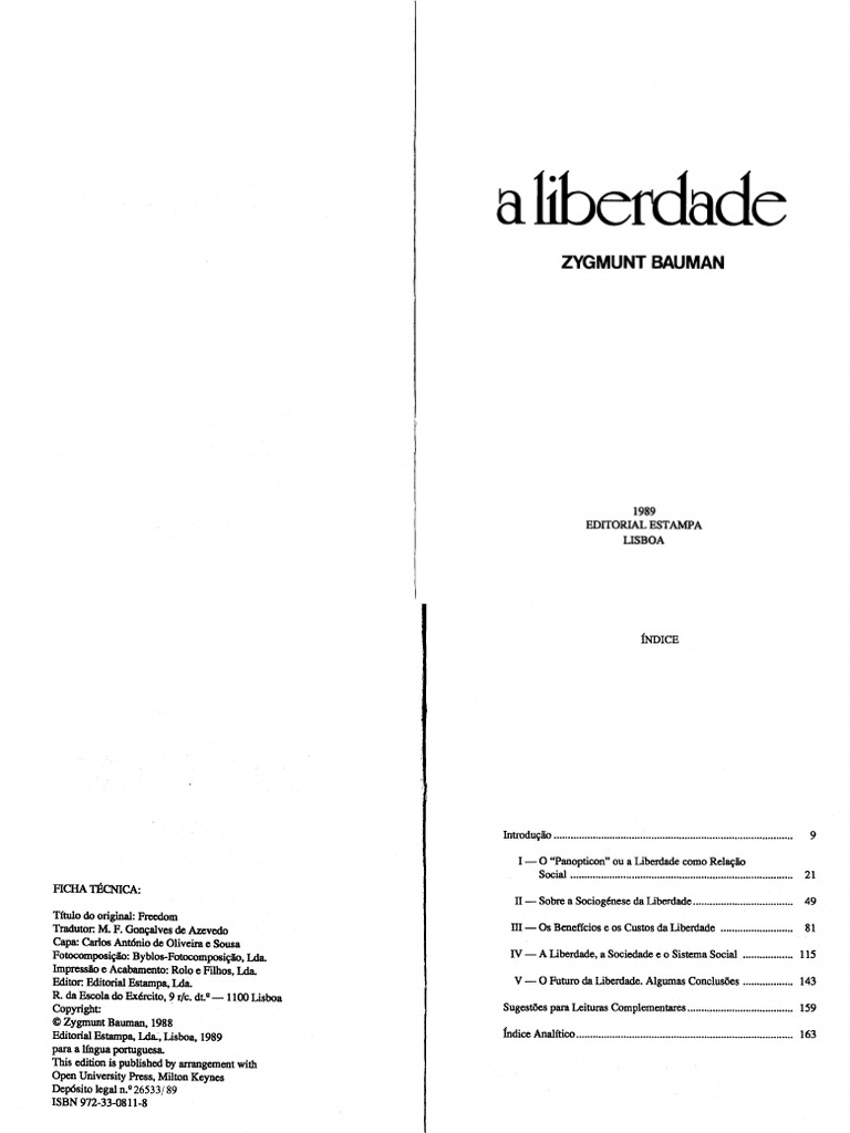 Zygmunt Bauman - A Liberdade | PDF