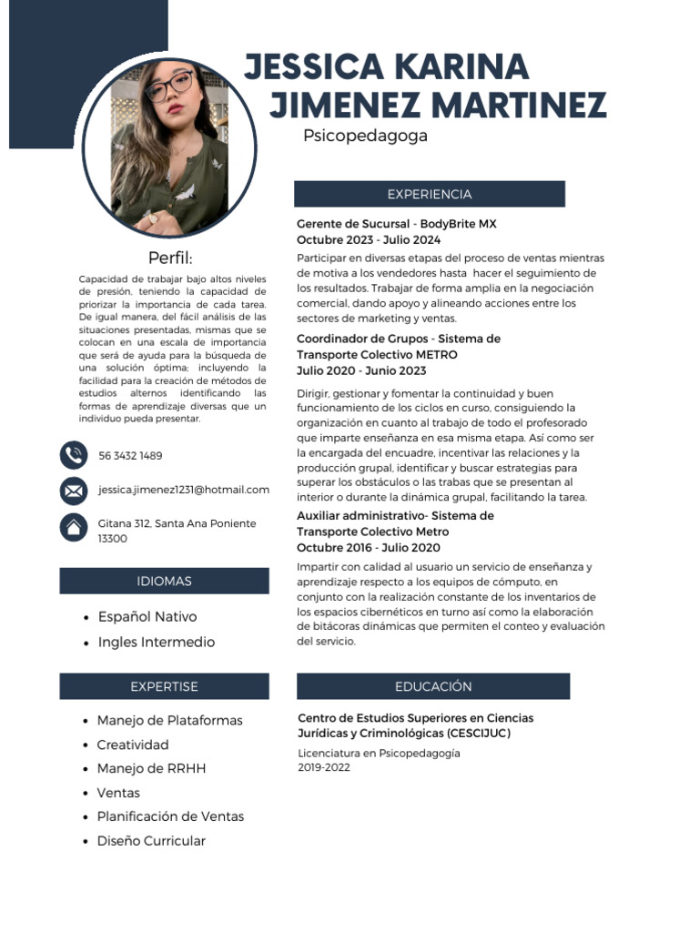 CV Jessica Karina Jimenez Martinez PDF | PDF