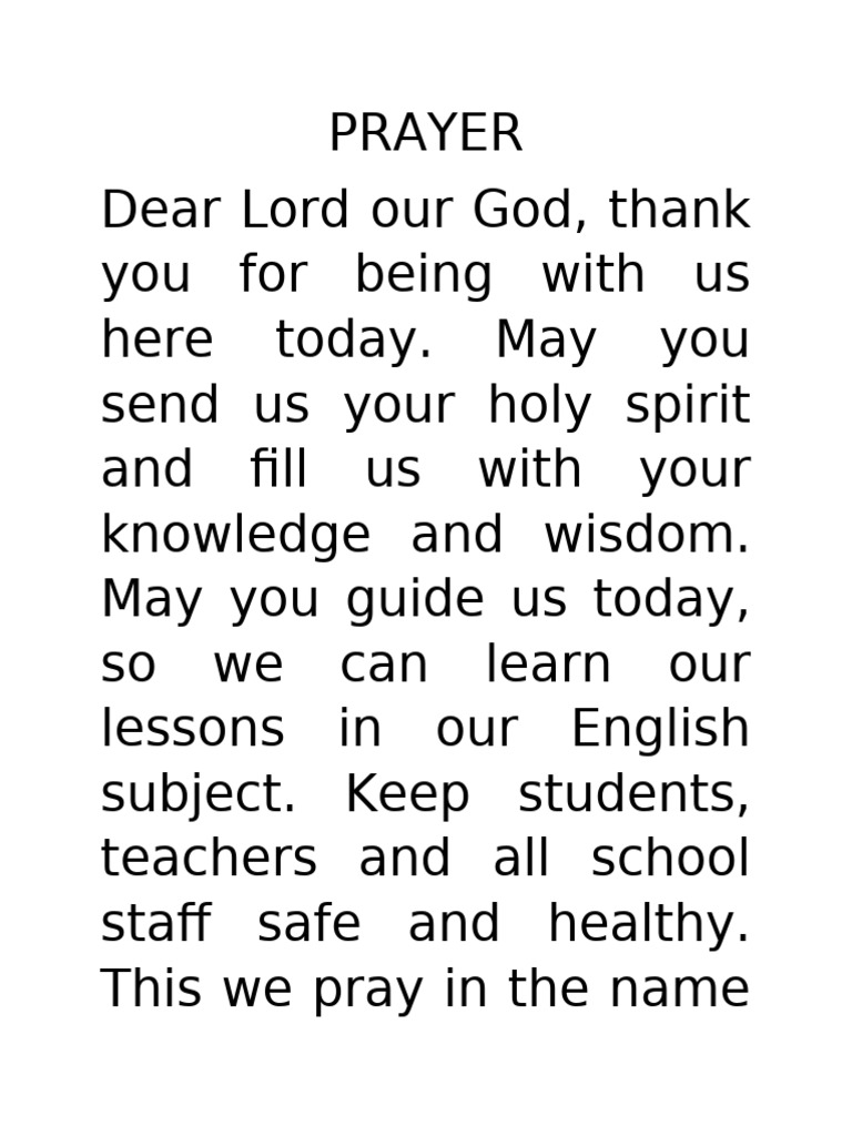 English Prayer | PDF