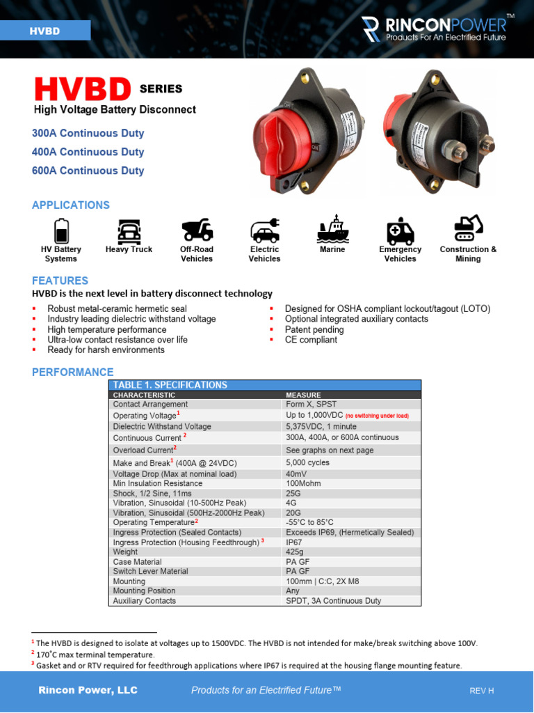 HVBD Series Datasheet | PDF