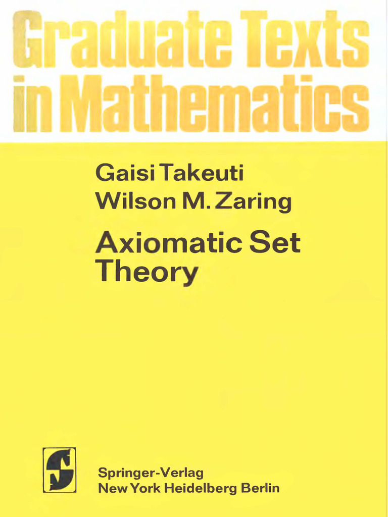 008 - Axiomatic Set Theory | PDF
