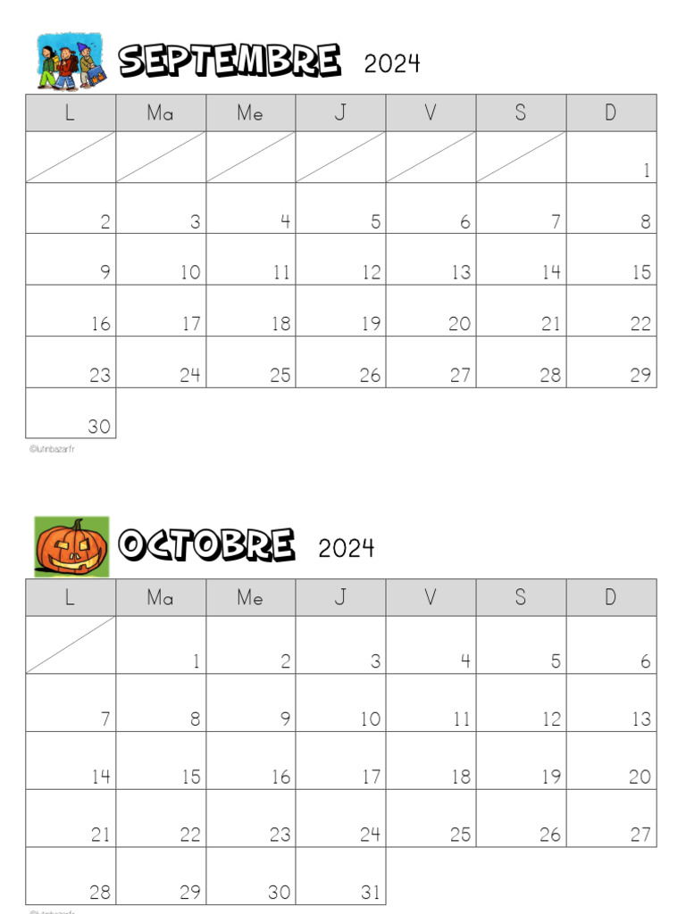 Calendrier Forme 2 - 2024 25 - Vierge LB | PDF