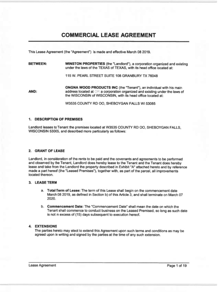Lease Agreement | PDF