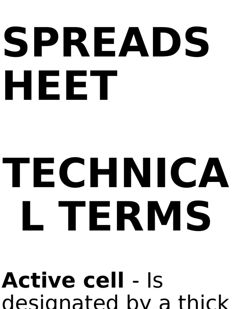 Lesson 1 - Spreadsheet | PDF