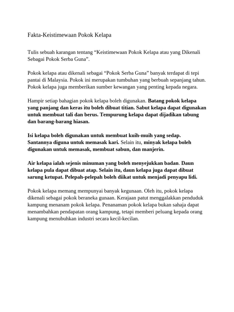 Kegunaan Pokok Kelapa Buluh Pisang Pdf