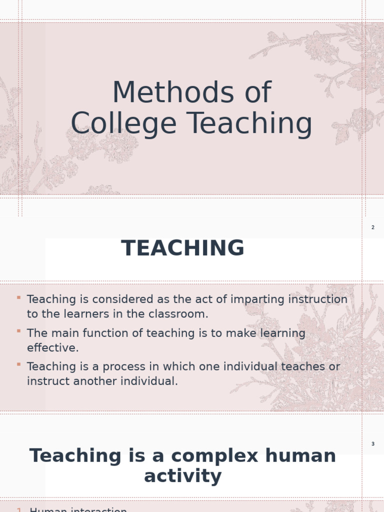 Methods of College Teaching | PDF