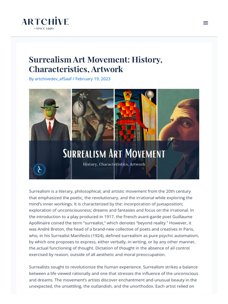 03 - ARCHIVE - Surrealism Art Movement - History Characteristics ...