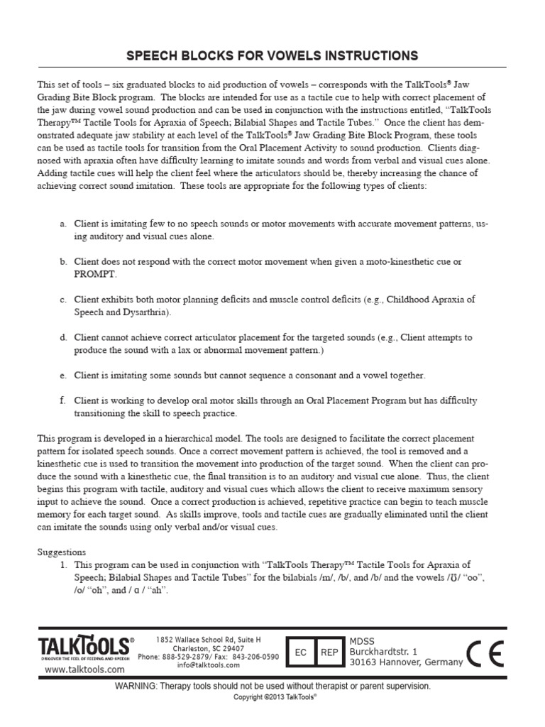 Speech Blocks Instructions | PDF