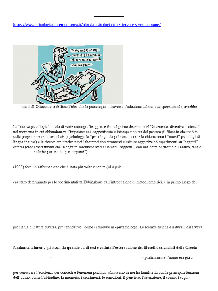 La Psicologia Tra Scienza e Senso Comune | PDF