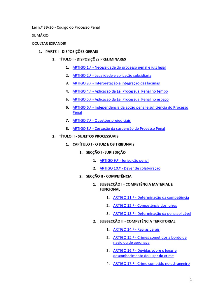 Estrutura Do Código de Processo Penal | PDF