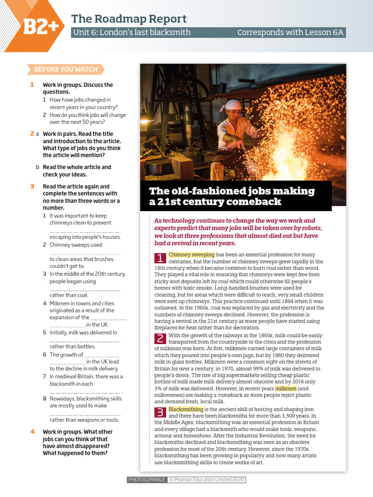 ROADMAP Report B2+ Worksheet Unit | PDF