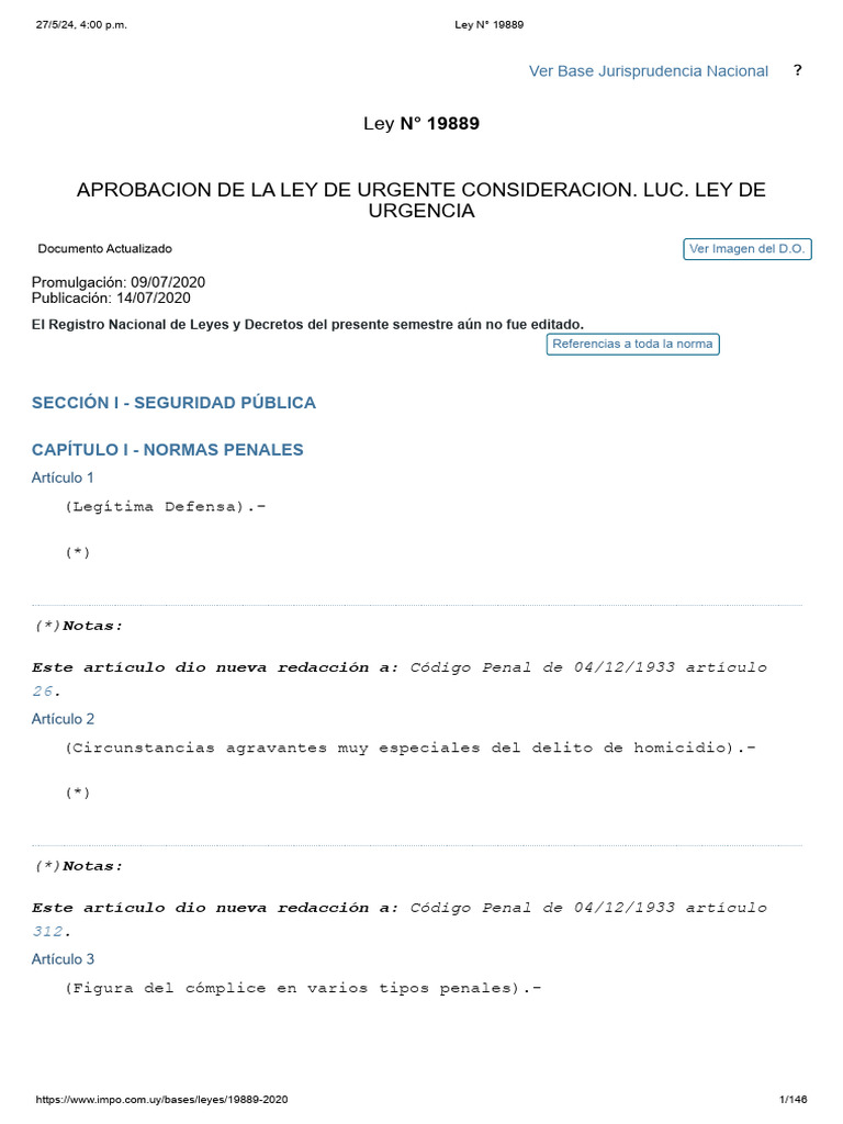 Ley #19889 | PDF