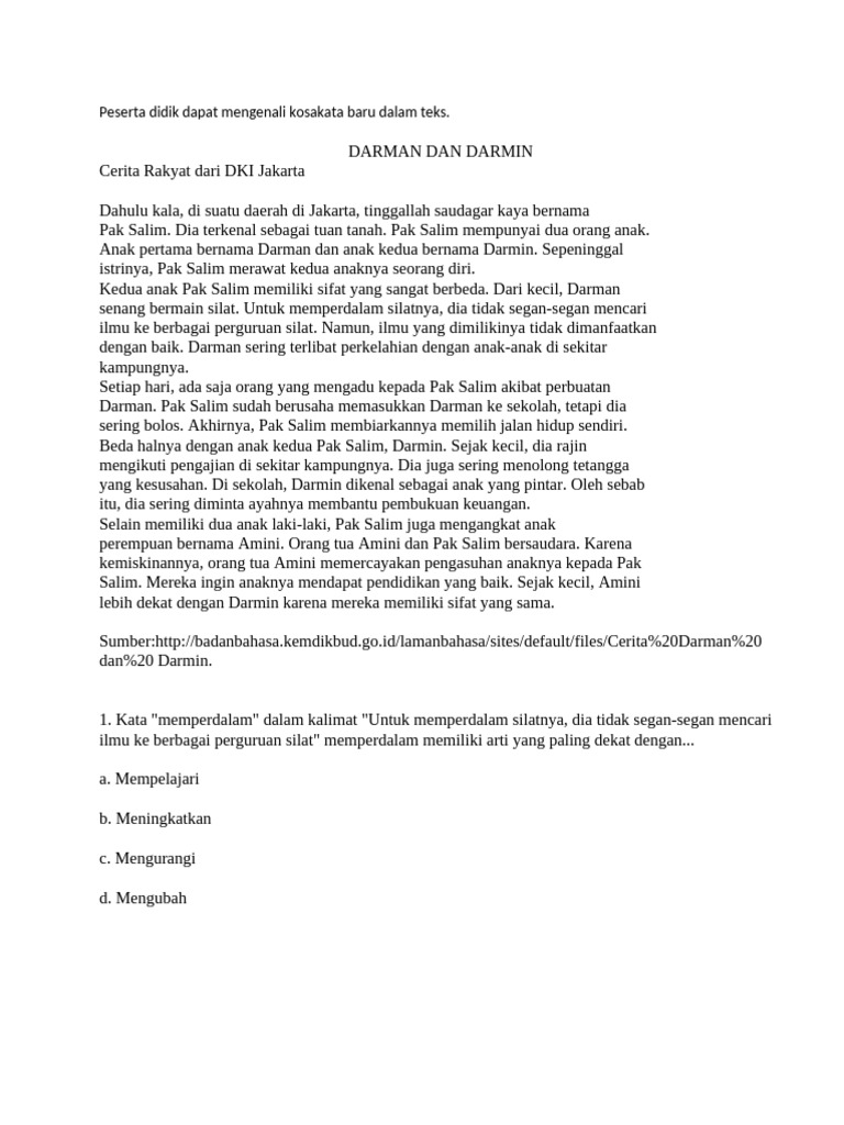 Contoh Soal Literasi AKM | PDF