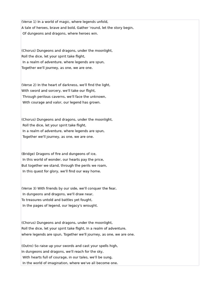 DND Song | PDF