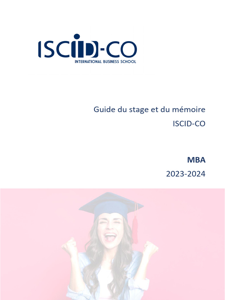 Guide Du Stage Et Du Mémoire de MBA - 2023-2024 | PDF