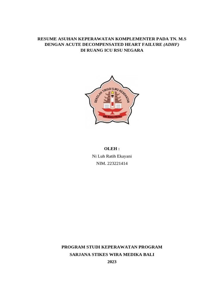 Resume Askep Adhf | PDF