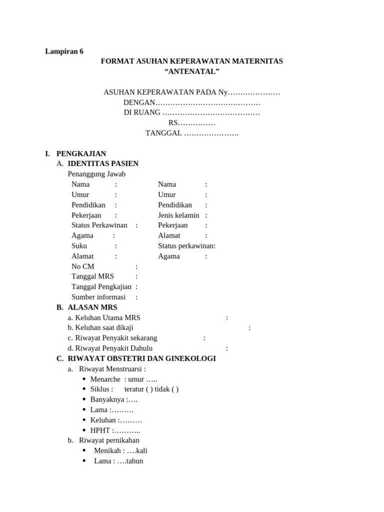 Format Askep Maternitas | PDF