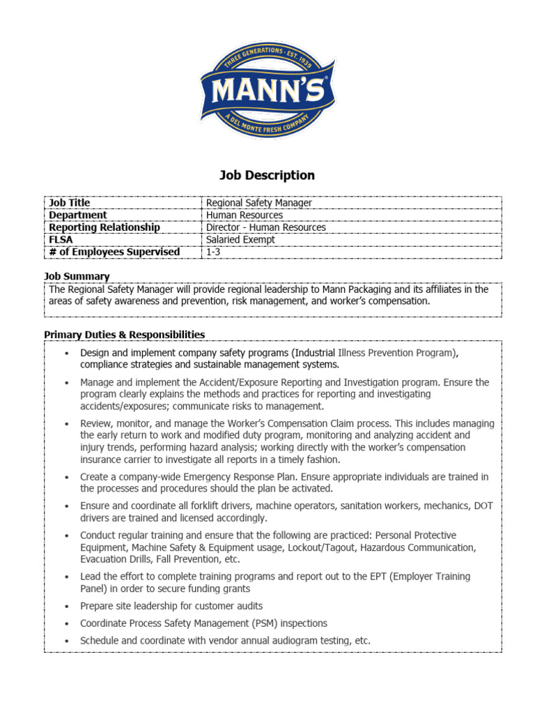 Regional-Safety-Manager | PDF