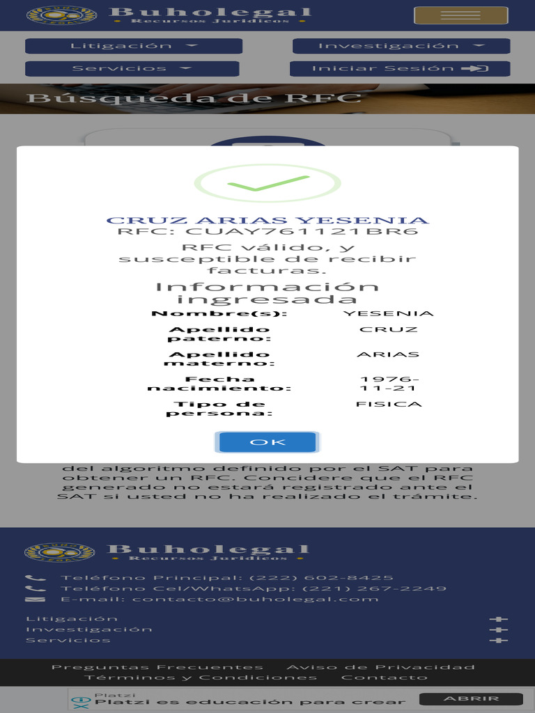 Buholegal - Consulta de RFC | PDF