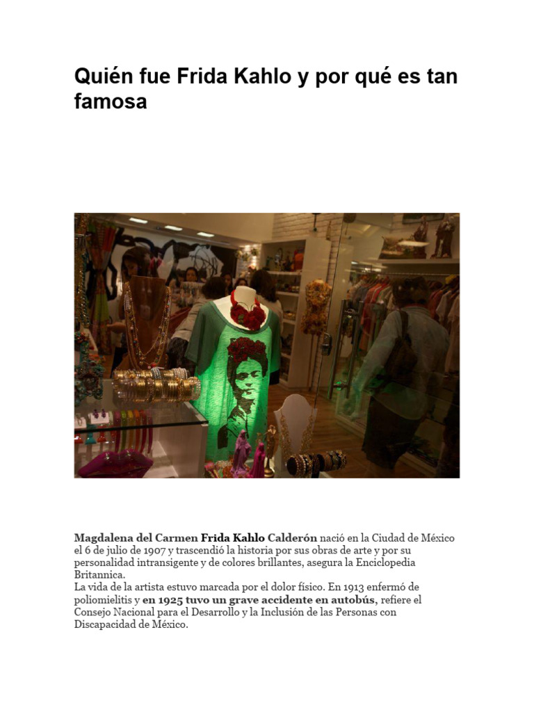 Quién Fue Frida Kahlo JAL | PDF