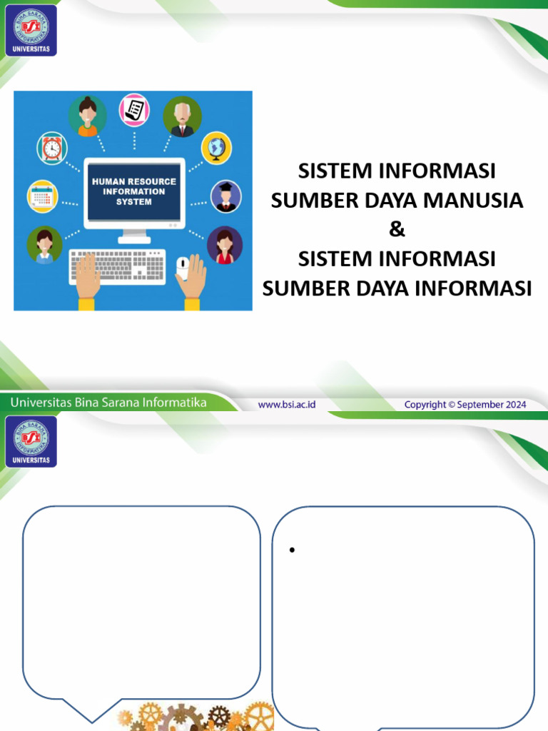 Minggu Ke-7: Sistem Informasi Sumber Daya Manusia & Sistem Informasi Sumber Daya Informasi | PDF