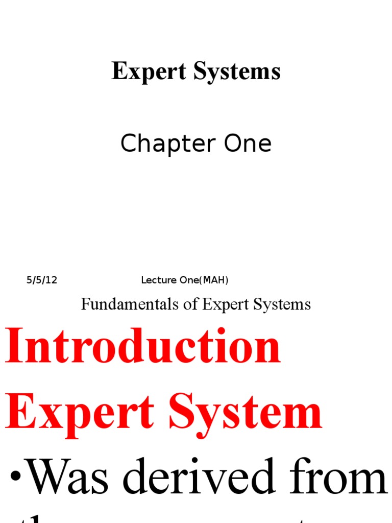 CH 1 Fundamentals of Expert Systems | PDF | Expert | Knowledge ...