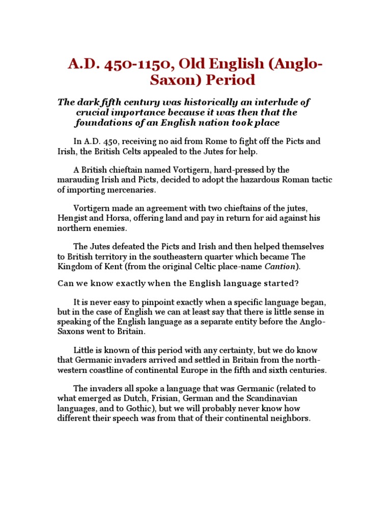 Old English | PDF | Anglo Saxons | William Tyndale