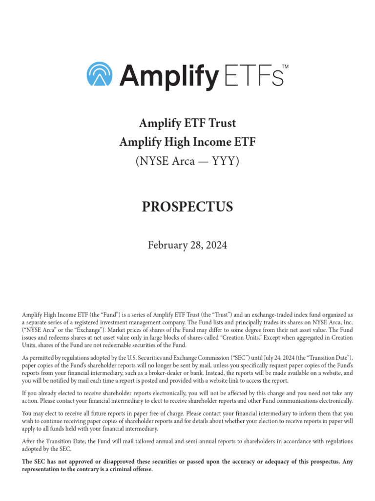Amplify YYY Prospectus | PDF