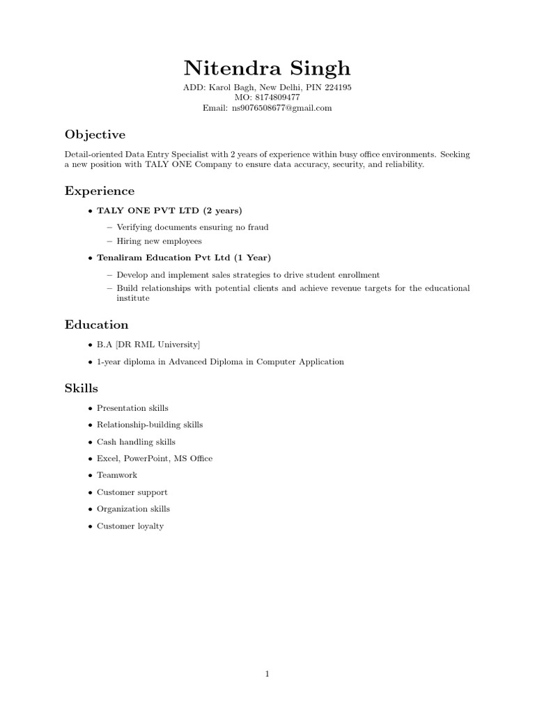 Nitin Resume | PDF