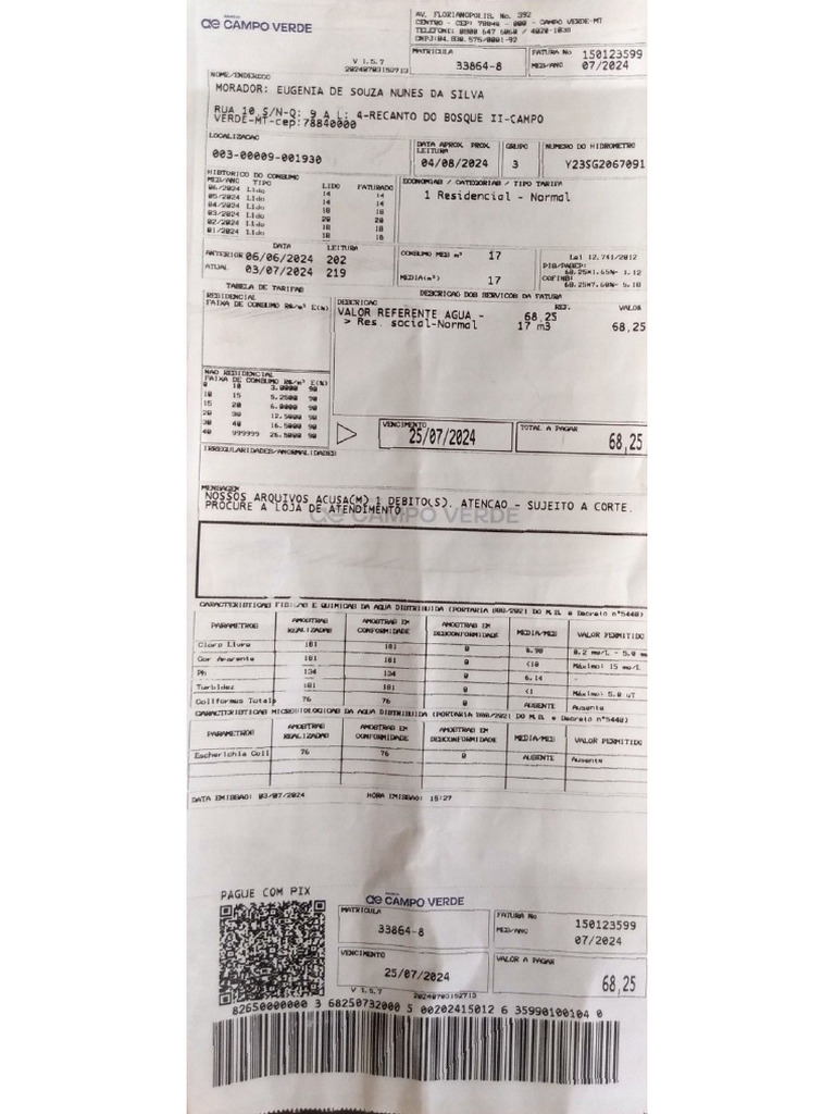 Talão de Água | PDF