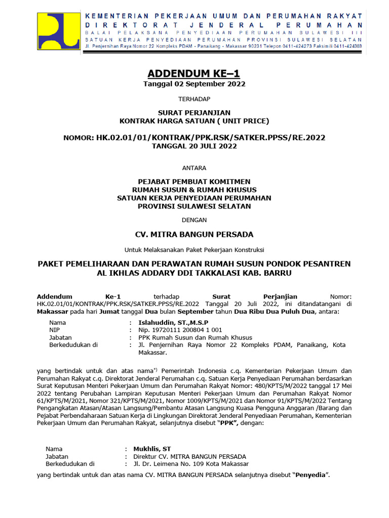 Addendum 1 Barru | PDF