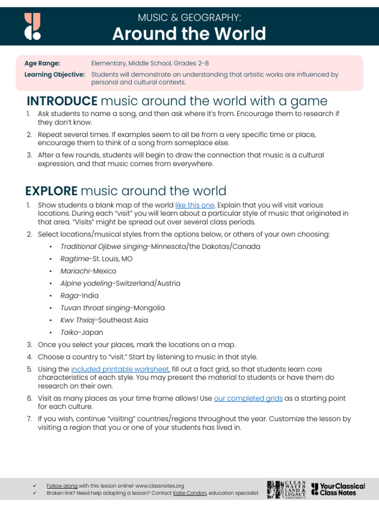 CC Around The World Lesson Plan 20240705 | PDF