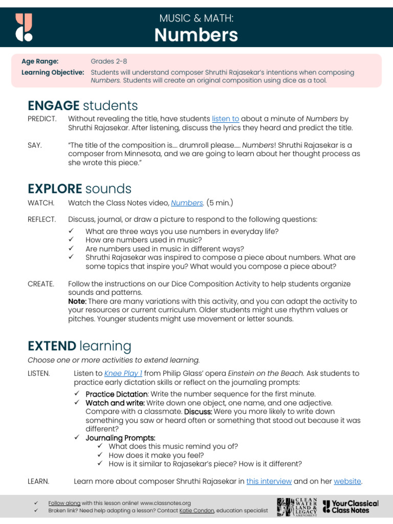 Numbers Lesson Plan | PDF
