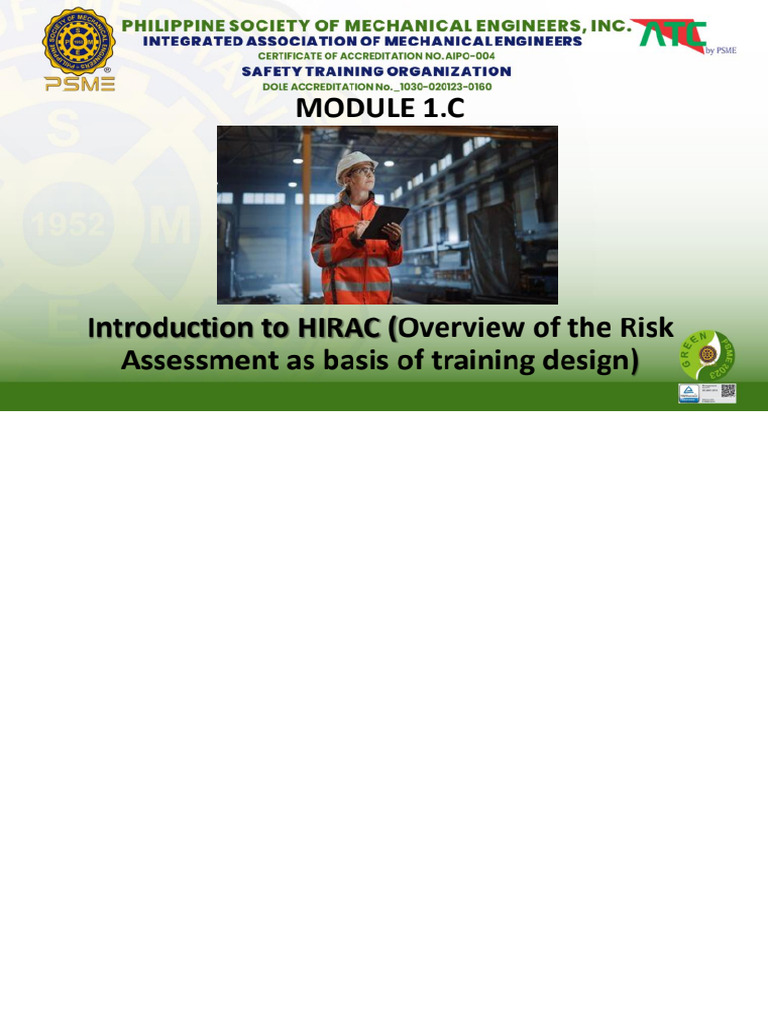 Module 1.C - Intro To HIRAC With Notes PDF | PDF