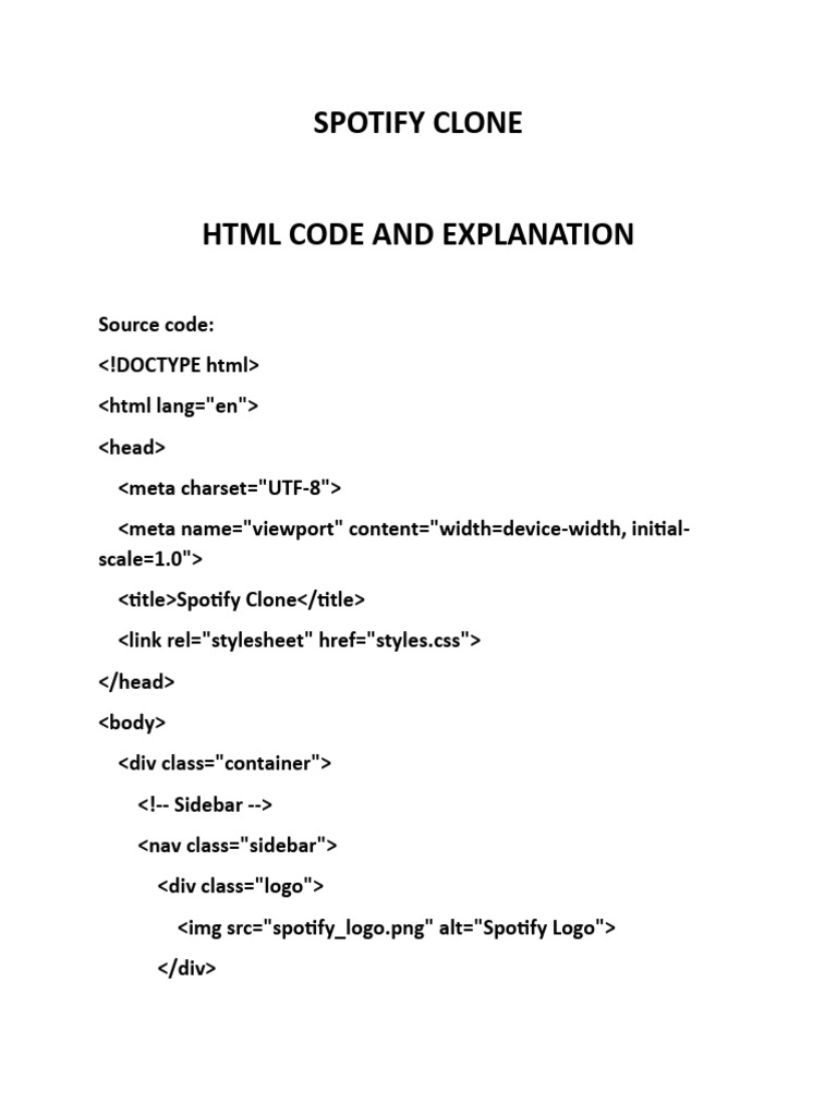 Spotify Clone | PDF