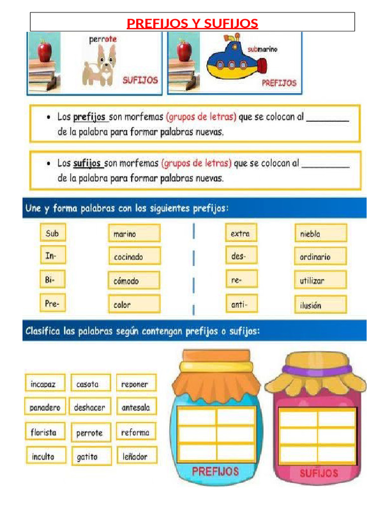 Prefijos y Sufijos Guia | PDF