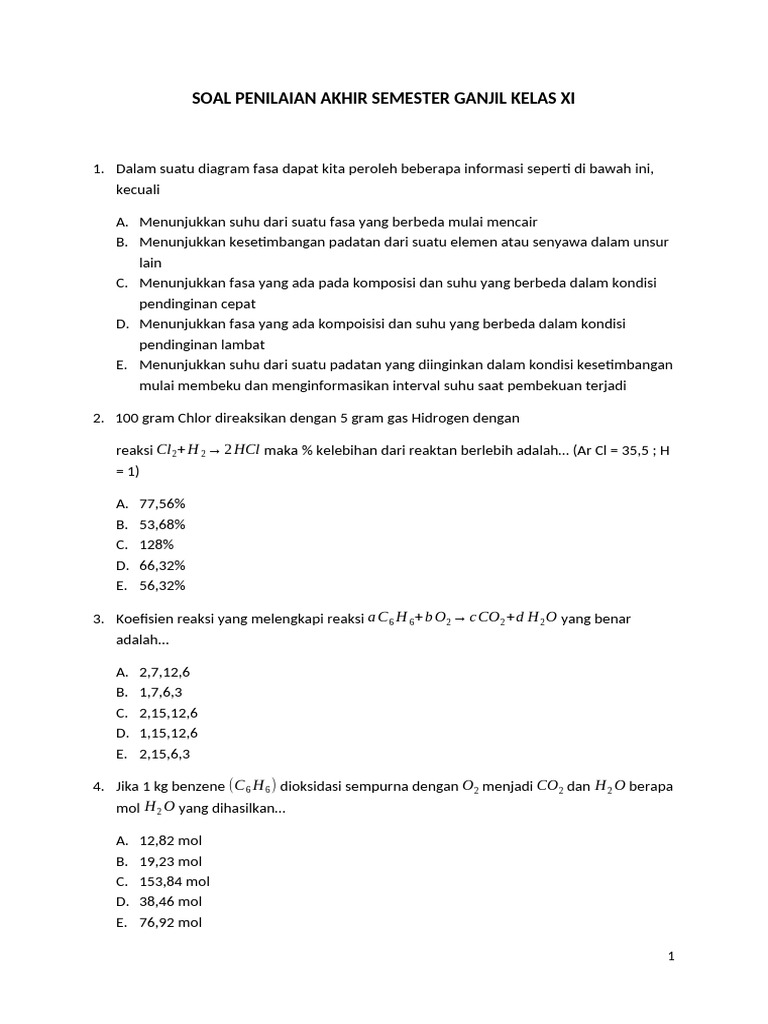 Soal Pas1 Kejuruan Kelas Xi | PDF